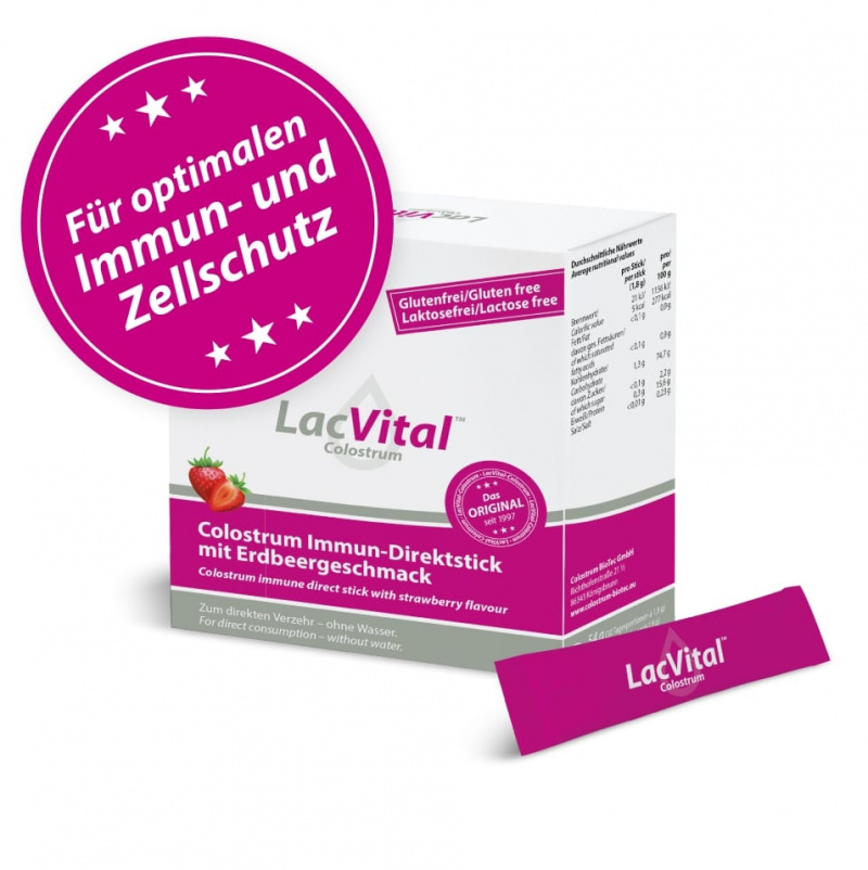 Colostrum Immun-Direktstick mit Erdbeergeschmack | LacVital